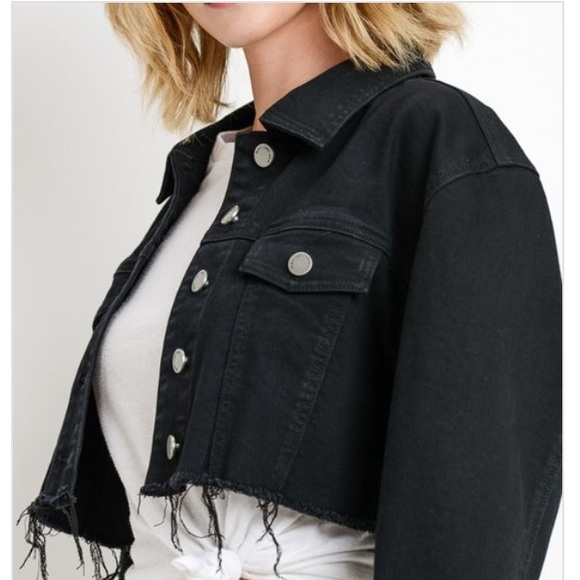 Jackets & Coats | Black Cropped Denim Jacket | Poshmark